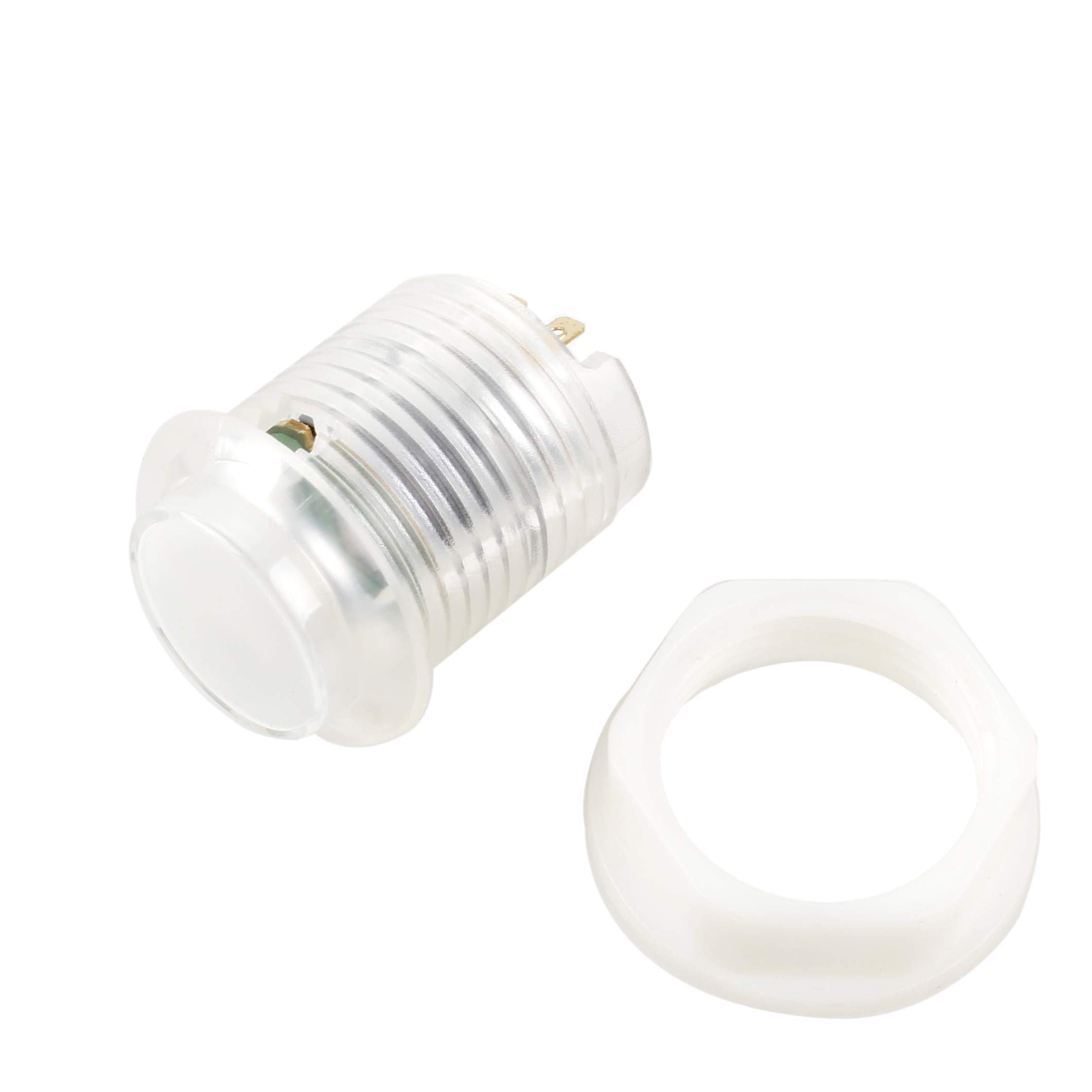 EG STARTS 5X 24mm Full Color LED Illuminated Push Button Built-in Switch 5V Buttons for Classic Arcade Joystick Games Mame Jamma Raspberry Pi & White