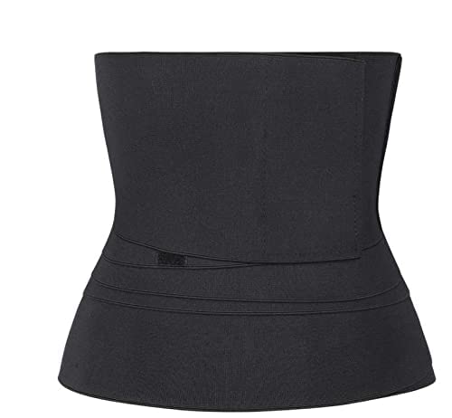 Generic Snatch Me Up Waist Trainer, Adjust Your Trimmer Tummy Sweat Wraps, Body Shaper Compression Wrap, Gym Accessories Black, 7-10