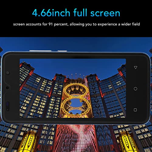 Unlocked Cell Phone, Unlocked Smartphone for Android 6, 4.66" HD Screen, 2GB 32GB, Dual SIM, Face Recognition Unlock Phone, 2MP 5MP Dual Camera, 2800mAh, Compatible with T Mobile, ATT(Light Blue)