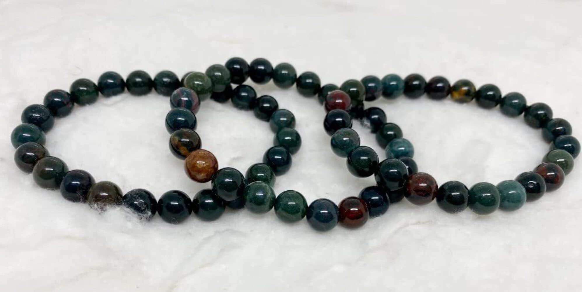 Generic Soothing Crystals Bloodstone Beaded Bracelet 8Mm A Grade 7.5 Inch (Bloodstone)