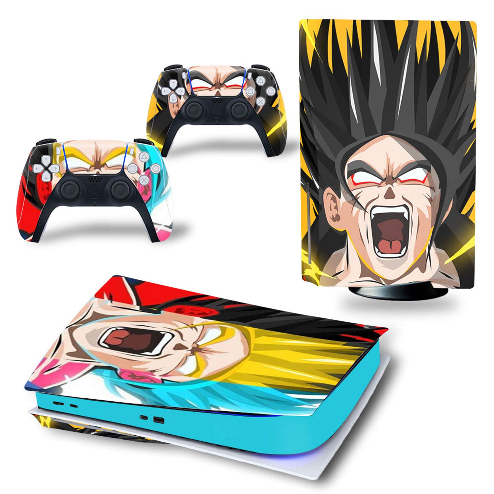 gotor Vinyl Sticker Pattern Decals Skin for PS5 Playstation 5 Console and 2 Controllers Skins (Playstation 5 Digital Edition, Type-F)