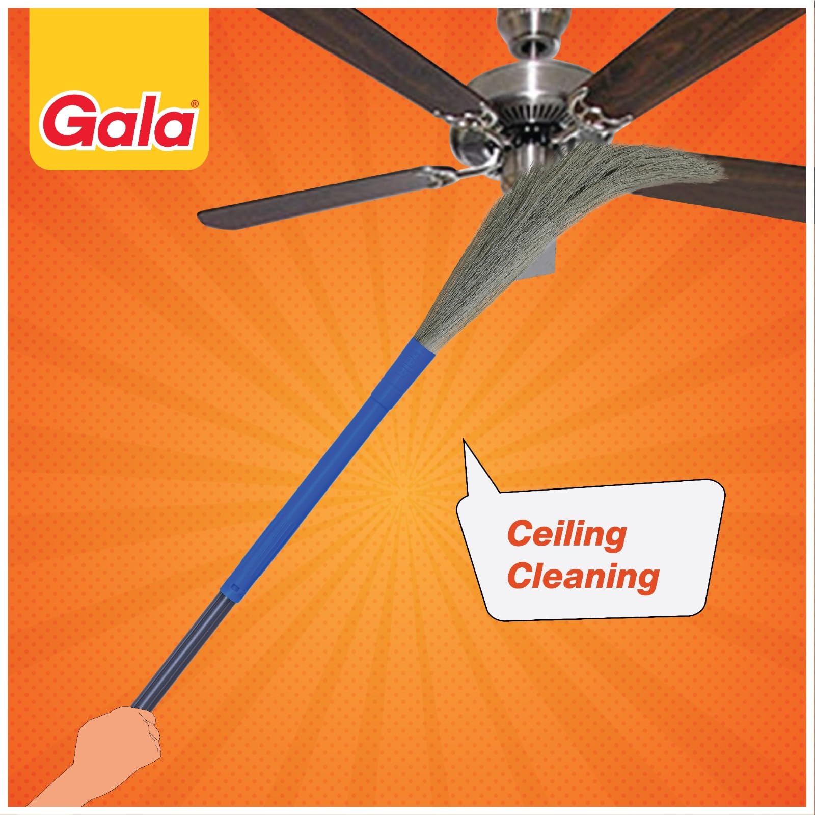 Gala No Dust Floor Broom- (Freedom from New Broom Dust- Bhusa) 2-in-1 - with Extendable Handle (1)