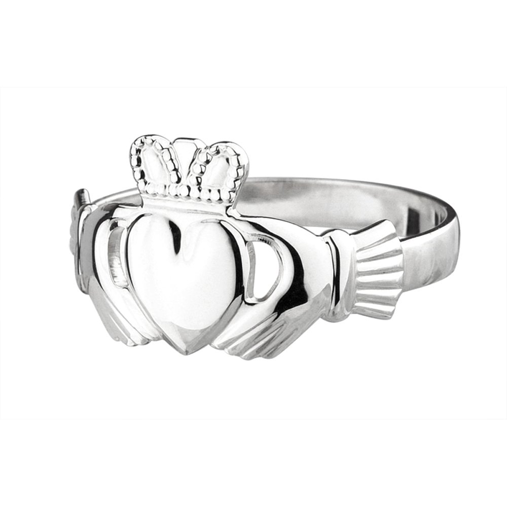 Failte Womens Claddagh Ring Sterling Silver Made in Ireland Size 7
