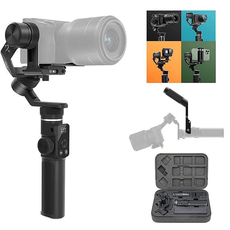 FeiyuTech G6 Max + Handle Grip Combo [Official] 3-Axis Camera Gimbal Stabilizer for Small Mirrorless/Pocket/Action Camera/Smartphone,200D M50 for SY ZV1 a6500 GH4 gopro/iPhone 14 13