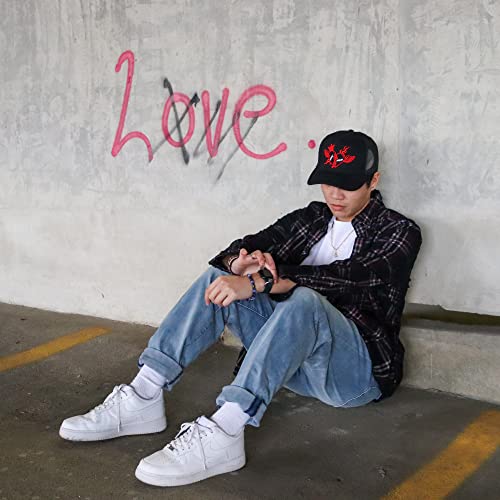 Muka Foam Front Rope Trucker Hats Women Men Streetwear Smiley Face Trucker Hat Mesh Back Baseball Cap Adjustable Snapback (Heart Breaker (Khaki))