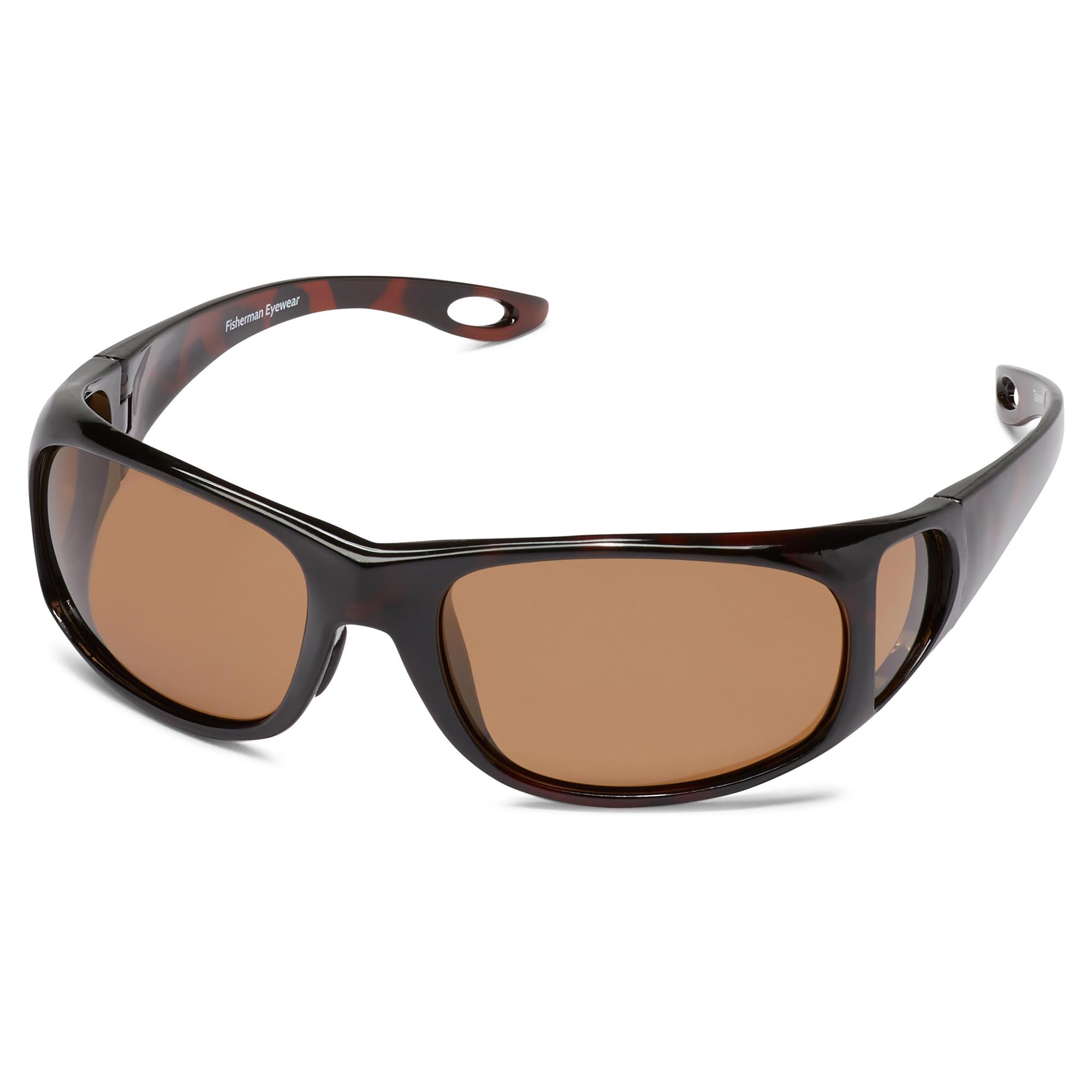 Fisherman Eyewear 19EL Original Polarized Sunglasses (Shiny Black Frame, Gray Lens)