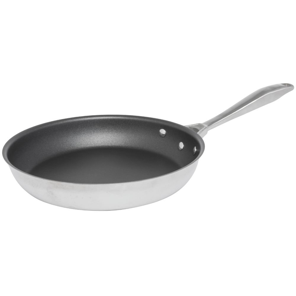 Vollrath 47757 18-Inch 18-8 Stainless Steel Saute Fry Pan with CeramiGuard II Nonstick Coating