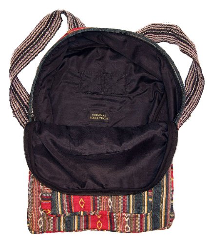 Original Collections Unisex Tribal Red Woven Cotton Ethnic Hippie Backpack or Daypack One_Size