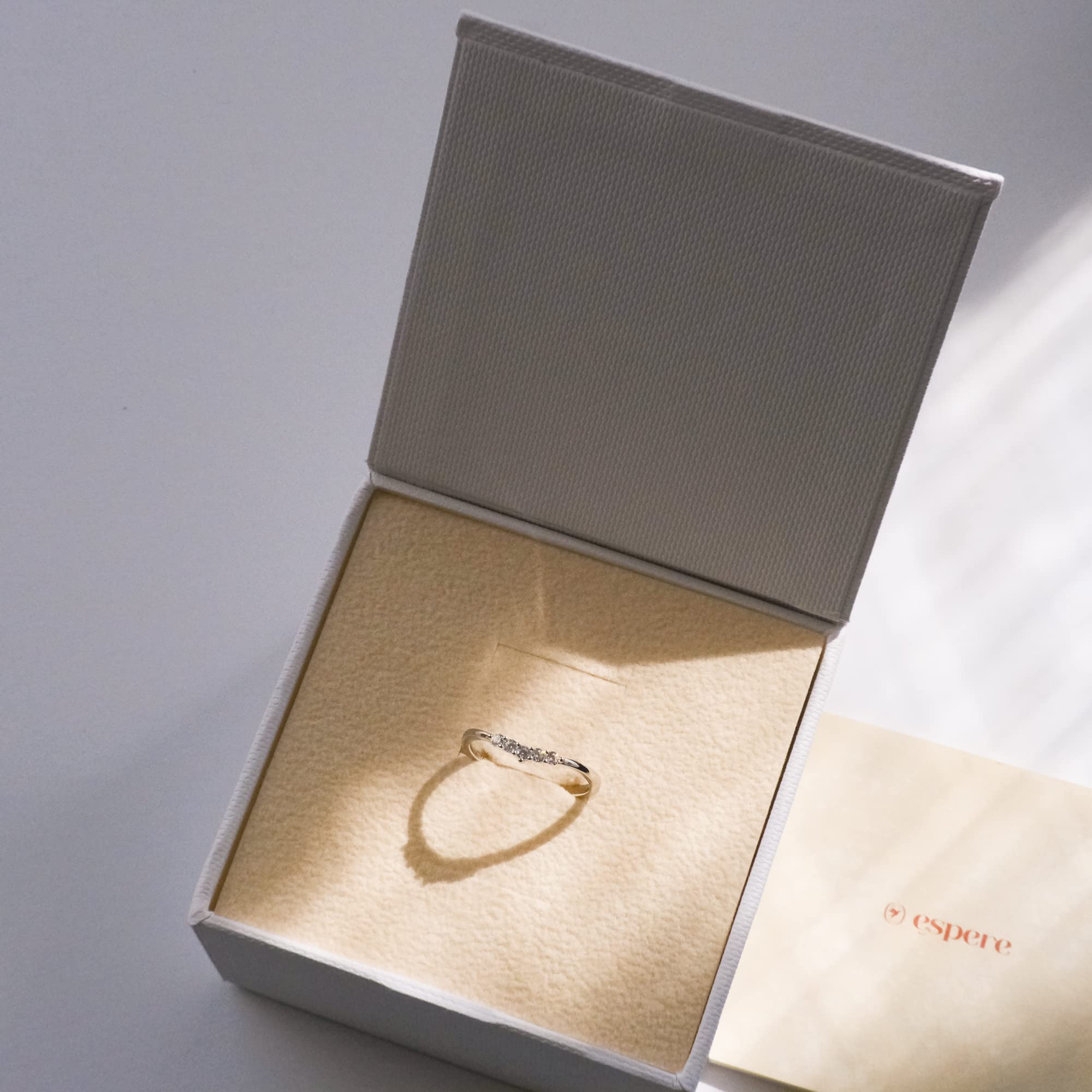 espere Sterling Silver Curved Wedding Band Simple Stackable Ring Stacking Minimalist Thin Band Bridal Ring Size 5
