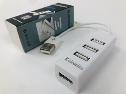 Kairueics Computer Peripheral Devices, 2.0 hub with 4 USB Ports, White