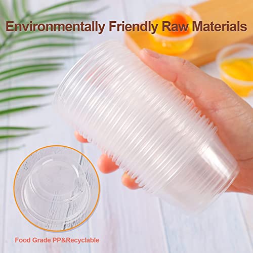 TashiBox Disposable Mini Polypropylene Cups, Portion Cups (No Lids), 200 Count (2 oz)