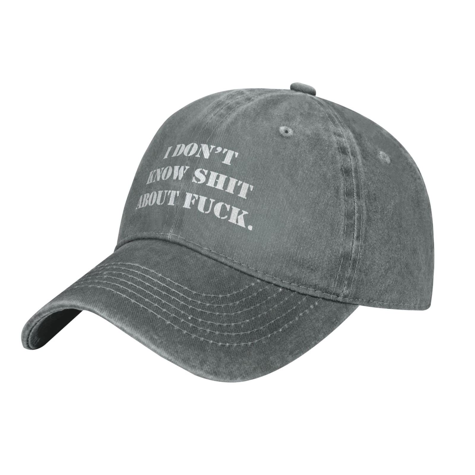 I Don't Know Shit About Fuck Unisex Denim Cowboy Hat Baseball Cap Sun Hats Gray Trucker Hats