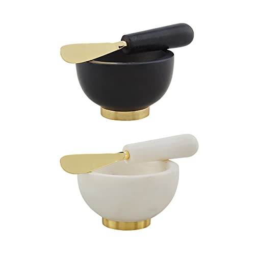 Mud Pie Marble Dip Bowl Set, White