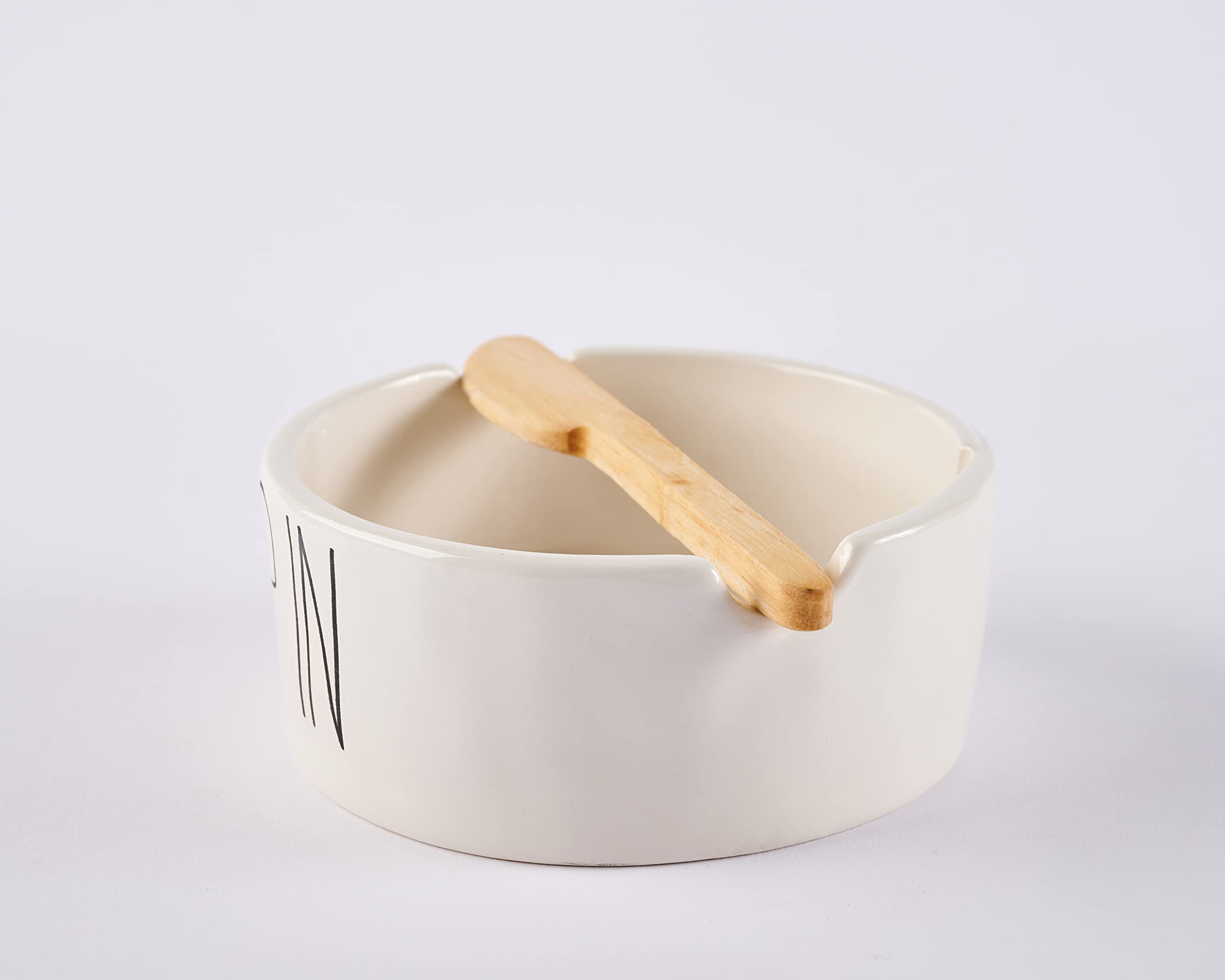 Mud Pie Store Bought Container Dish, White, dip 2" x 4 1/4" dia | spreader 6"
