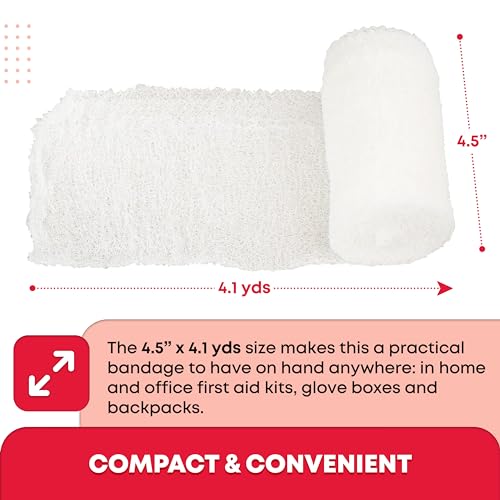 Ever Ready First Aid Sterile Krinkle Kerlix Type 4 1/2" x 4.1 Yds, Latex Free, 6 PLY, Gauze Bandage Roll - 24 Count