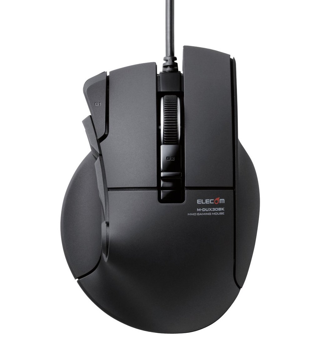 ELECOM MMO Gaming mouse wired 10 button hardware macro 3500dpi black M-DUX31BK