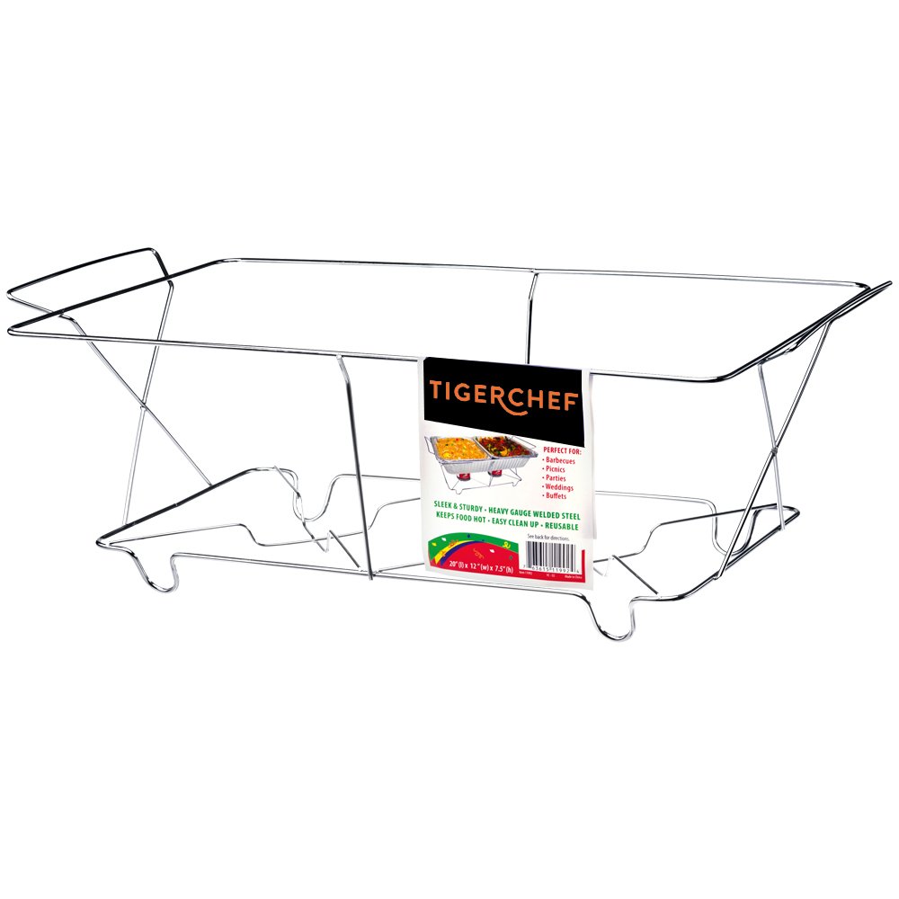 Tiger Chef Full Size Chrome Wire Chafer Stand, Full Size Buffet Chafer Food Warmer Wire Frame, Stand, Rack - Full Size (1 Piece)