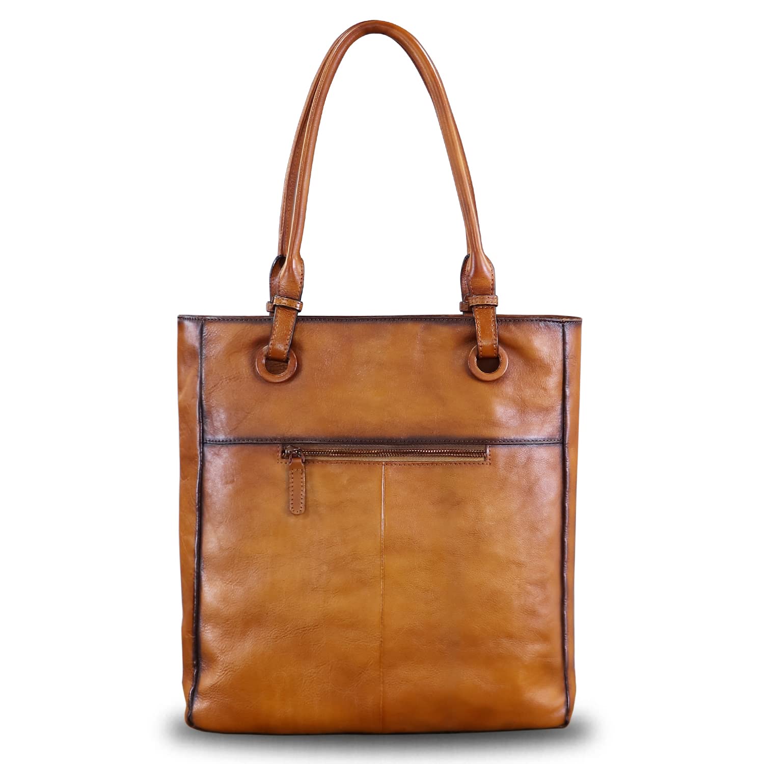 Genuine Leather Handbag Purses for Women Top Handle Bag Lady Work Tote Bags Retro Satchel (Darkgrey)