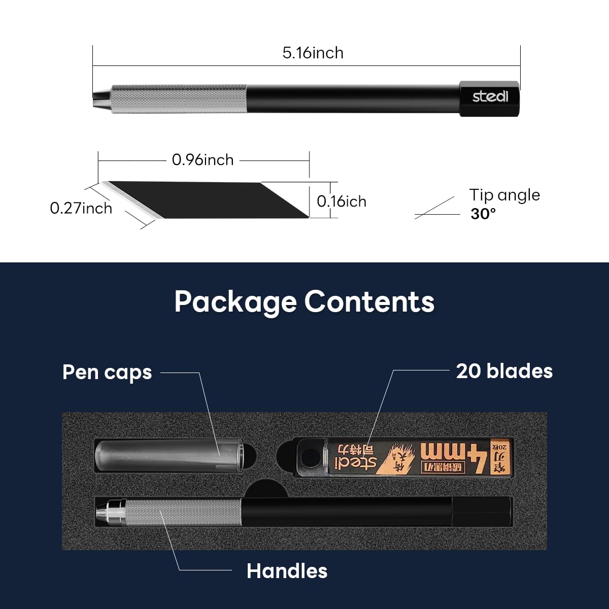 stedi Craft Hobby Knife Kit, Model Hobby Making Tools, All Metal Precision Craft Knife with 20PCS Blades for Gundam, Scale Military Model, 3D Resin Parts