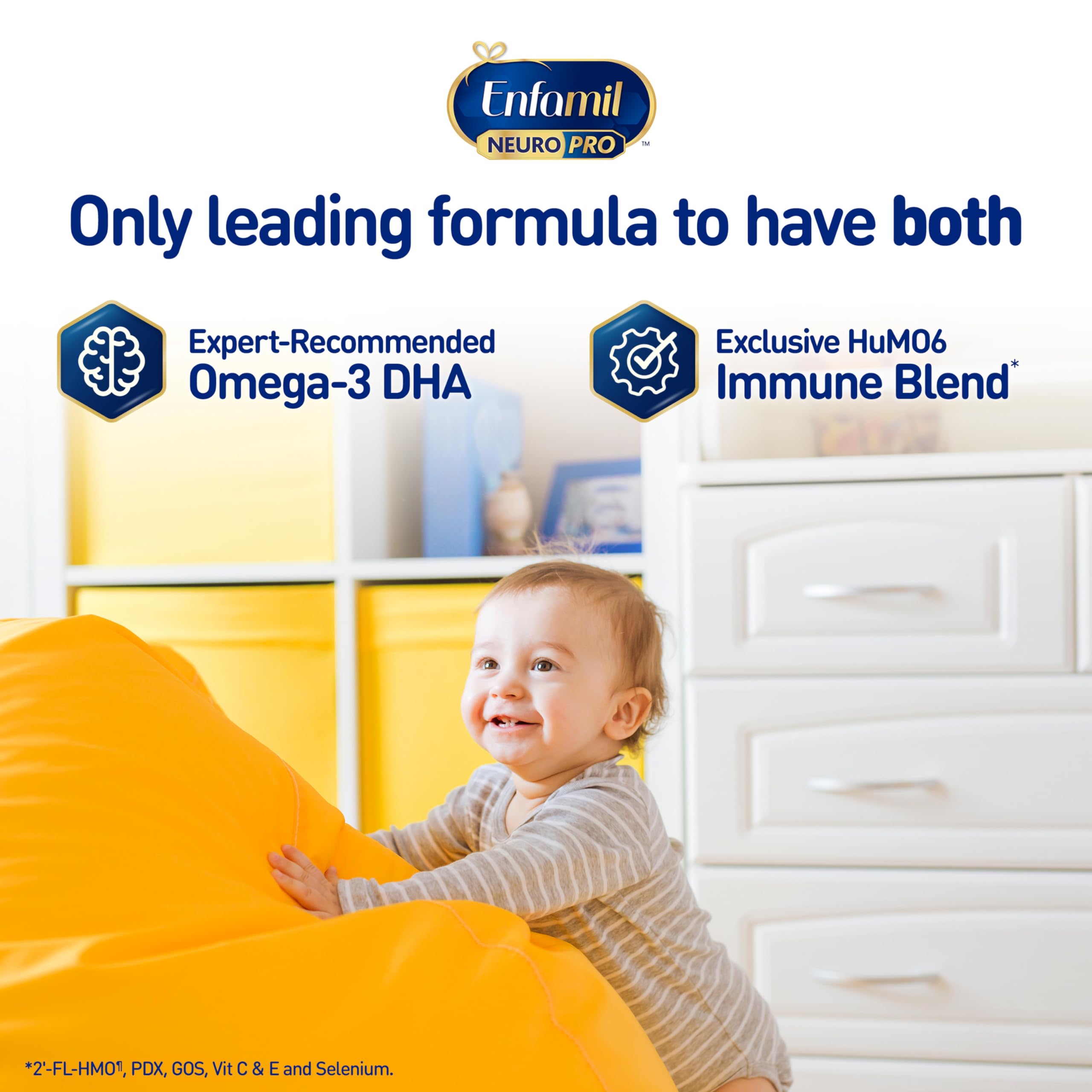 Enfamil NeuroPro Baby Formula, MFGM* 5-Year Benefit, Expert-Recommended Brain-Building Omega-3 DHA, Exclusive Immune Supporting HuMO6 Blend, Ready-to-Feed Infant Formula, Liquid, 32 Fl Oz