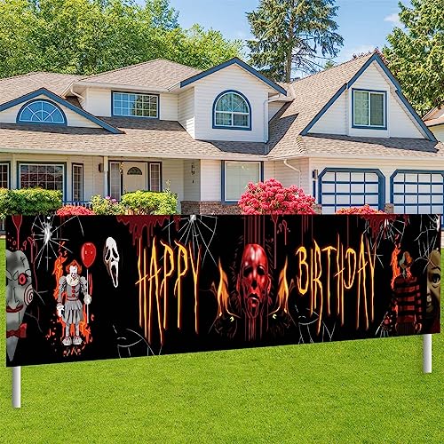 Horror Movie Character Banner Party Decorations - Have A Killer Party Decoration Banner Thriller Killer Role Halloween Decorations