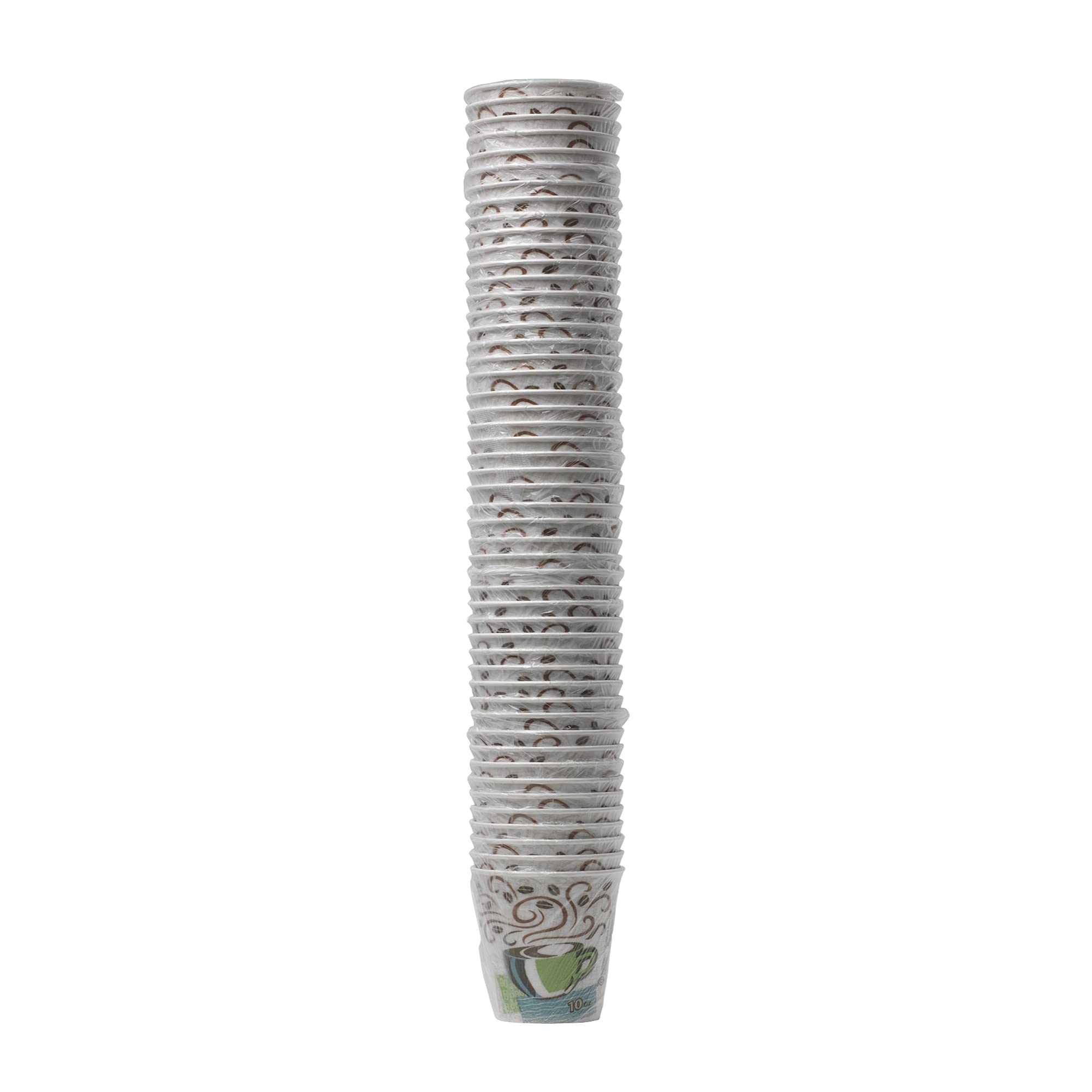 Georgia-Pacific Dixie PERFECTOUCH 10OZ Insulated Wrapped Paper HOT Coffee Cups, FIT Large LIDS, Coffee Haze, 1,000 Cups/CASE