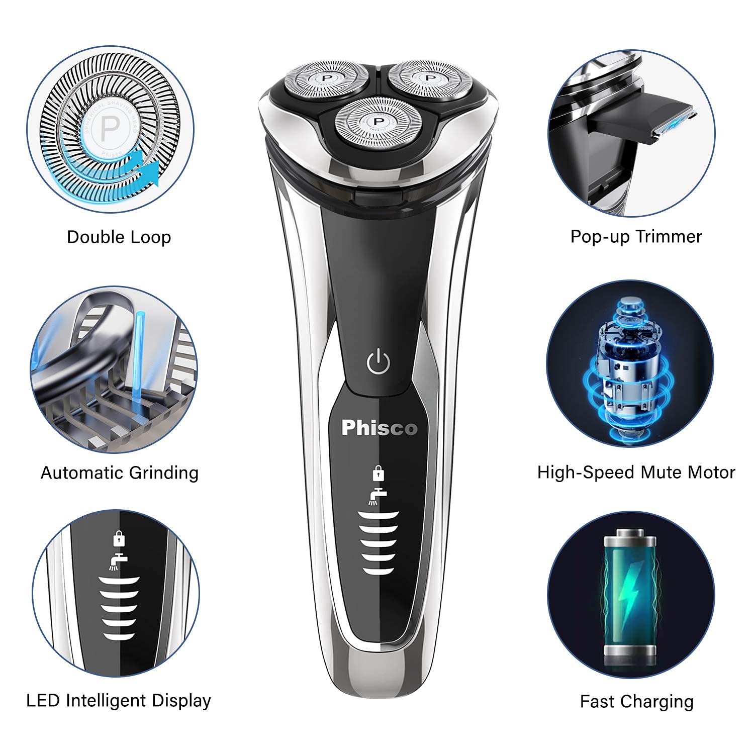 Electric Shaver Men (Blue)