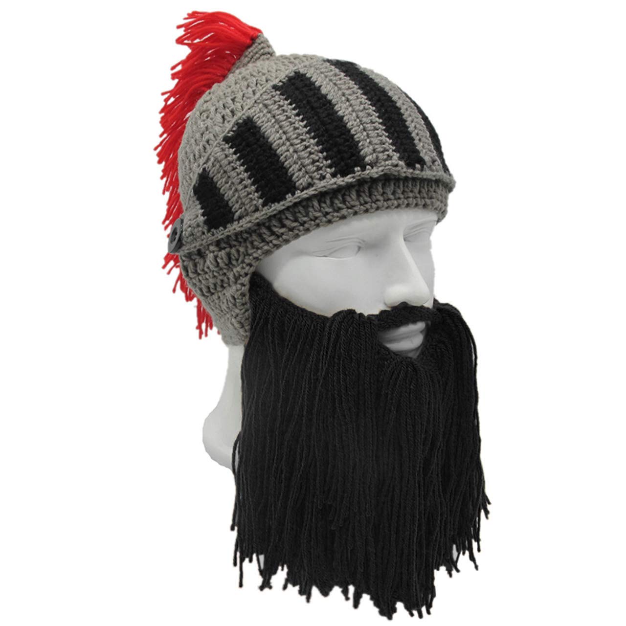 FALETO Wig Beard Hats Creative Original Funny Knit Hat Handmade Winter Beard Facemask