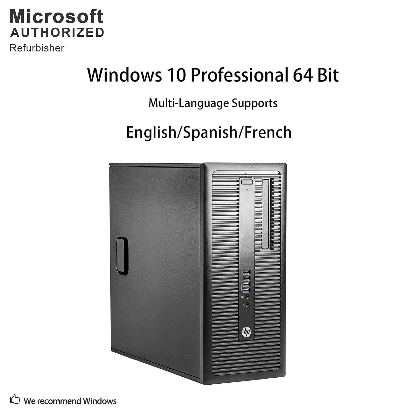 HP EliteDesk 800 G2 6th Gen Tower Business Desktop Computer, Intel Core i5 6500 up to 3.6GHz, 16G DDR4, 512G SSD, 2T, WiFi, BT 4.0, USB 3.0, VGA, DP, Win 10 64-Bit Supports EN/ES/FR(CI5)(Renewed)