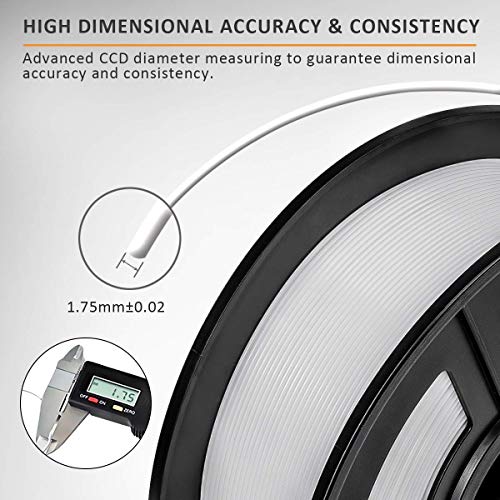 Upgraded Dryer Box of 3D Printer Filament, SUNLU 3D Filament Dryer Box S1, LA Filament 1.75 mm Dimensional Accuracy +/- 0.02 mm, 1 KG Spool, PLA White
