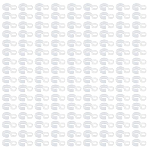 ULTECHNOVO 100 Pcs Windproof Hook Clothes Hanger Buckle Hook Clips Plastic Cloth Hanger Buckles Closet Rod Hooks for Home Workshop Bathroom White