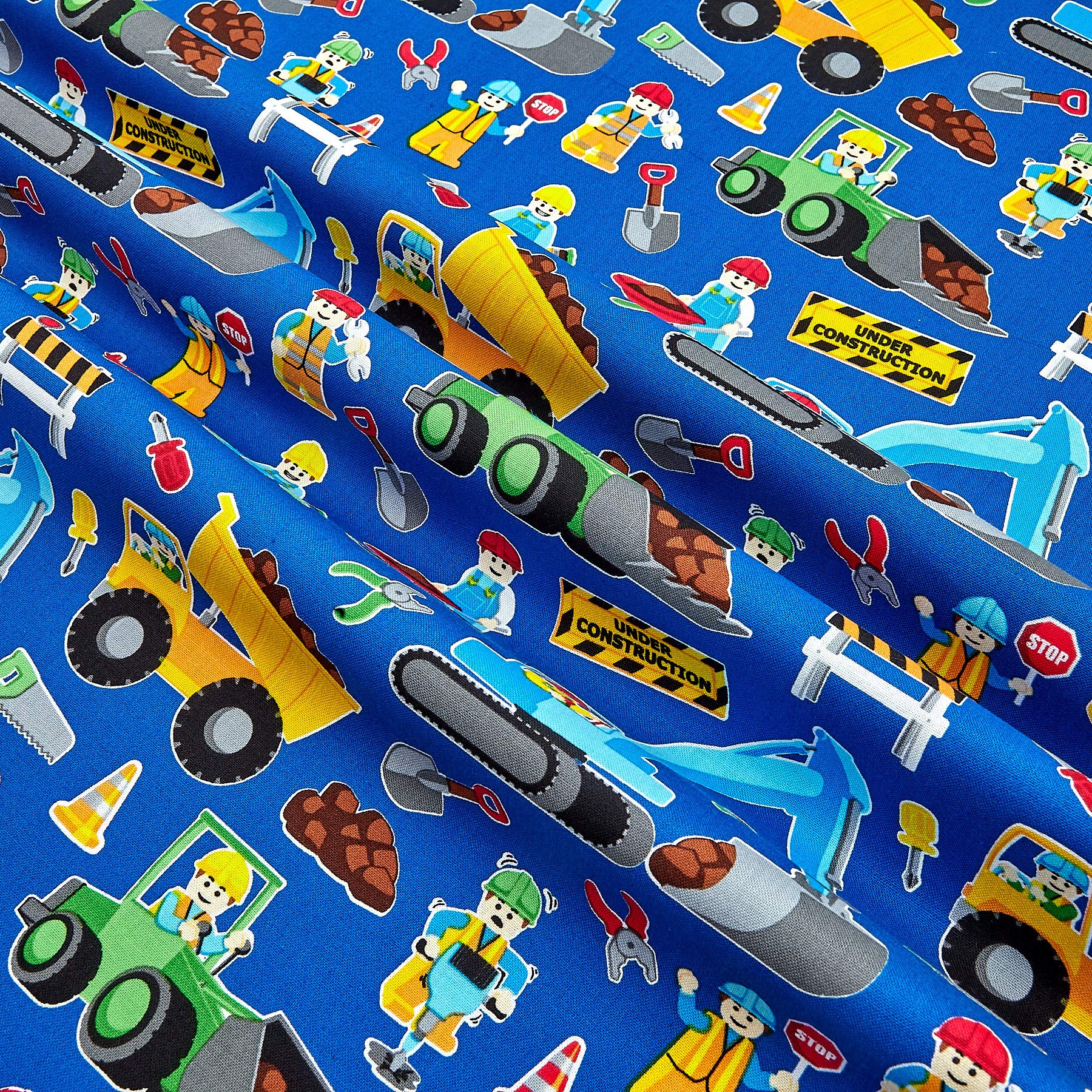Timeless Treasures Construction Zone Royal, Fabric by the Yard