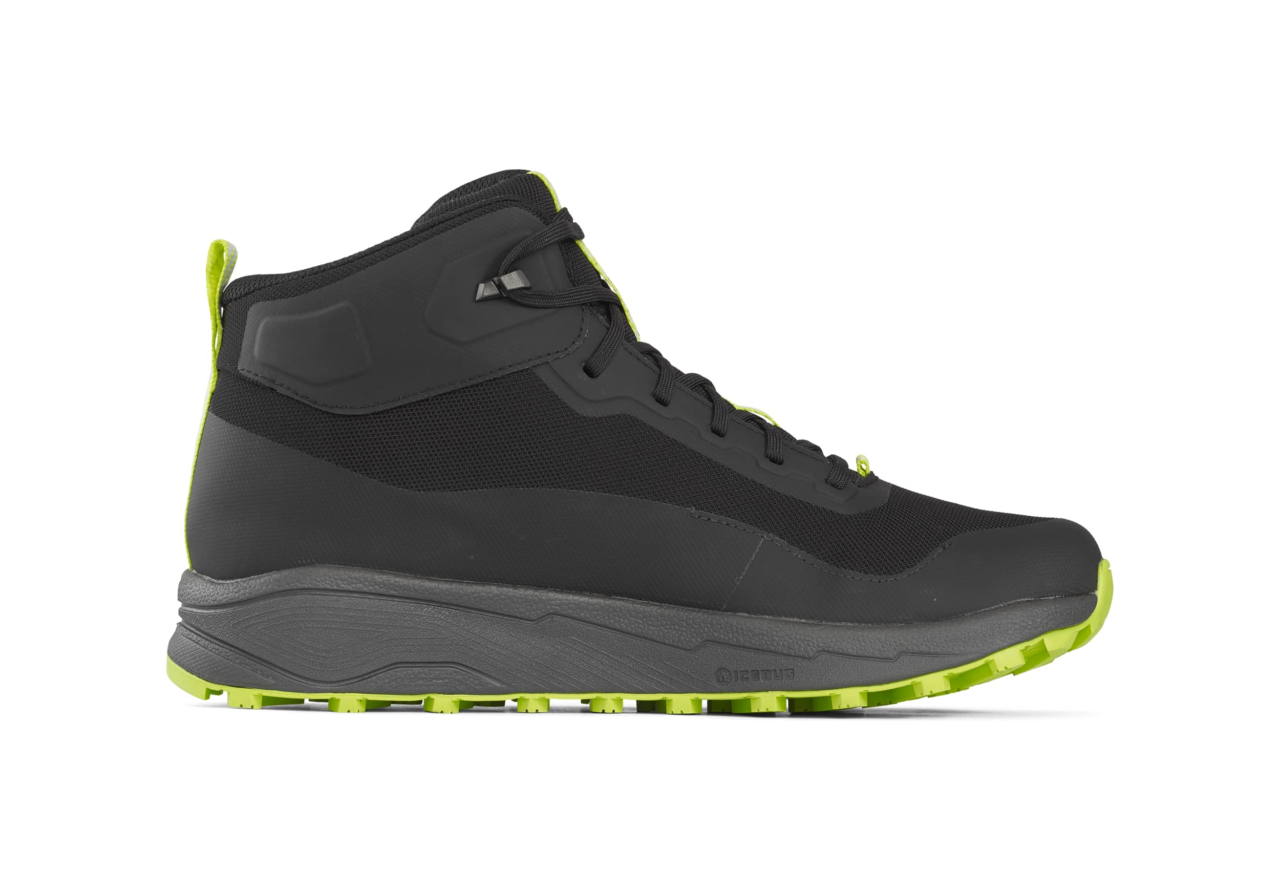 Icebug Mens Haze Mid Biosole GTX Midcut Hiking Shoe with Grip Sole, Black/Poison, 10.5