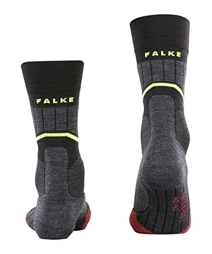 FALKE Men's SC1 Ski Socks, Merino Wool, Mid Calf, Ultra Light Cushion, Breathable Quick Dry, Winter Athletic Sock, Black (Black-Mix 3010), 12.5-13.5, 1 Pair