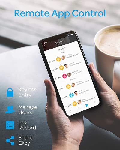 ULTRALOQ Latch 5 World's First Built in WiFi Smart Lock (Black) with Fingerprint ID, 5-in-1 Keyless Entry Electronic Door Handle with Bluetooth, Biometric Fingerprint and Touch Digital Keypad