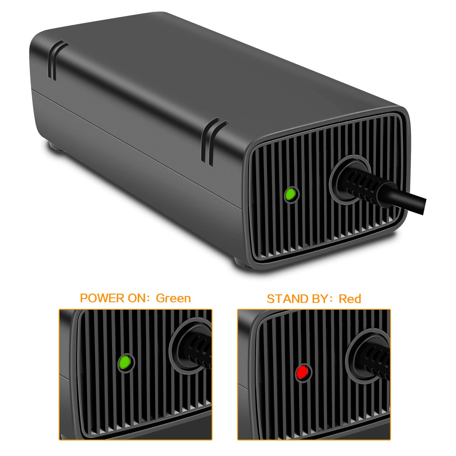 Fancy Buying AC Adapter with Cable for Xbox 360 Slim Power Supply Charger Brick (Black)