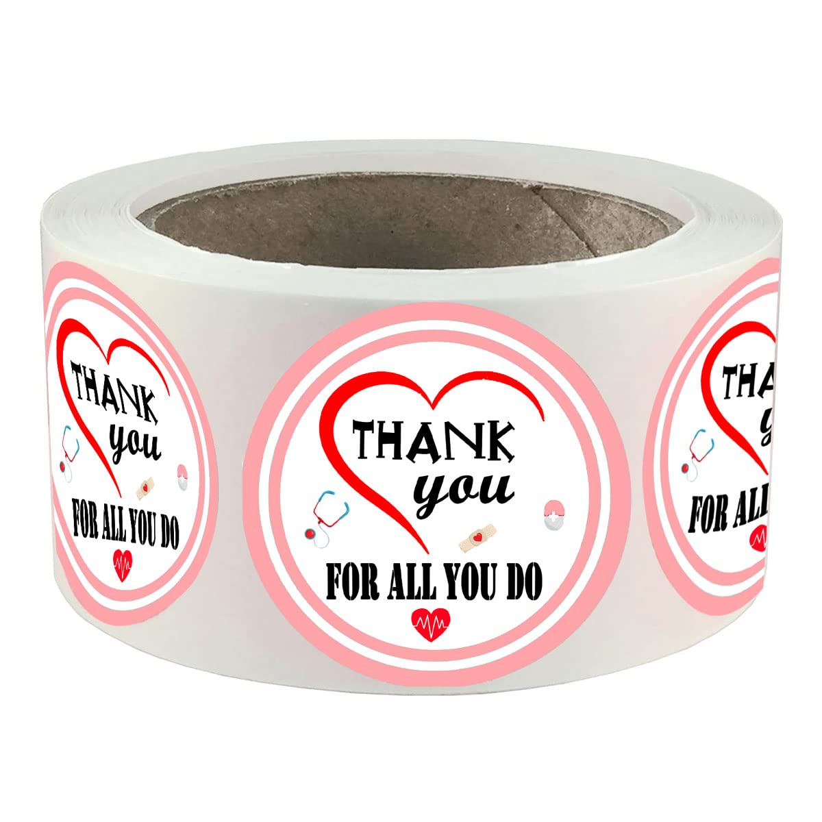 YOUOK Healthcare Workers Thank You Sticker,1.5 inch Thank You for All You Do Healthcare Workers Labels for Nurses,Doctors EMTs Essential Workers,Gift Card Set with Envelopes (500 Pcs)