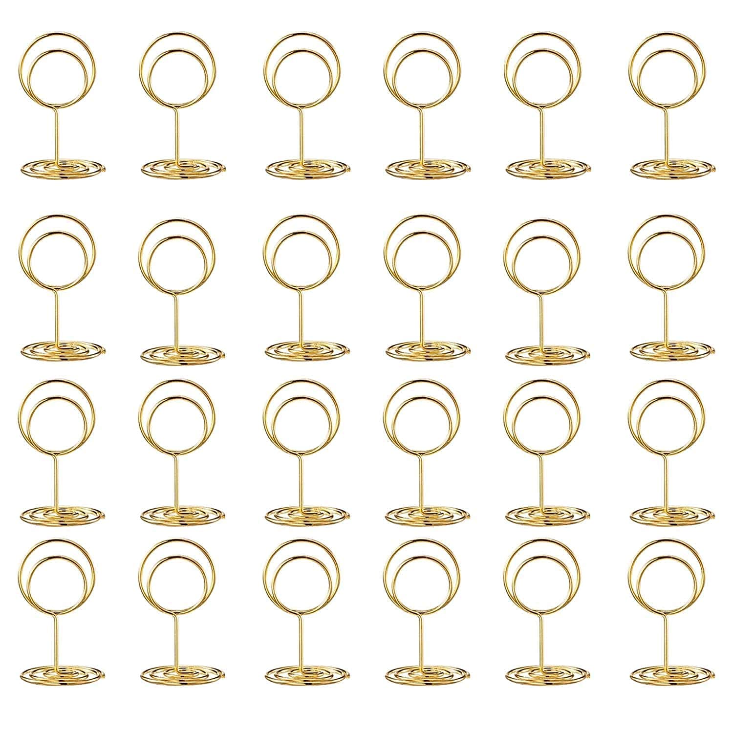 Toncoo 24 Pcs Premium Gold Table Number Holders, 24 Pcs Place Cards with Gold Foil Border, and 100 Pcs White Table Cards, for Centerpieces, Wedding, Party, Birthday