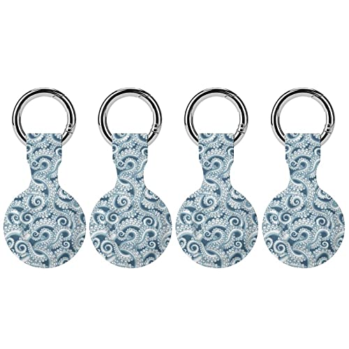 Octopus Pattern Funny Silicone Case for Airtags with Keychain Protective Cover Air Tag Holder Accessories