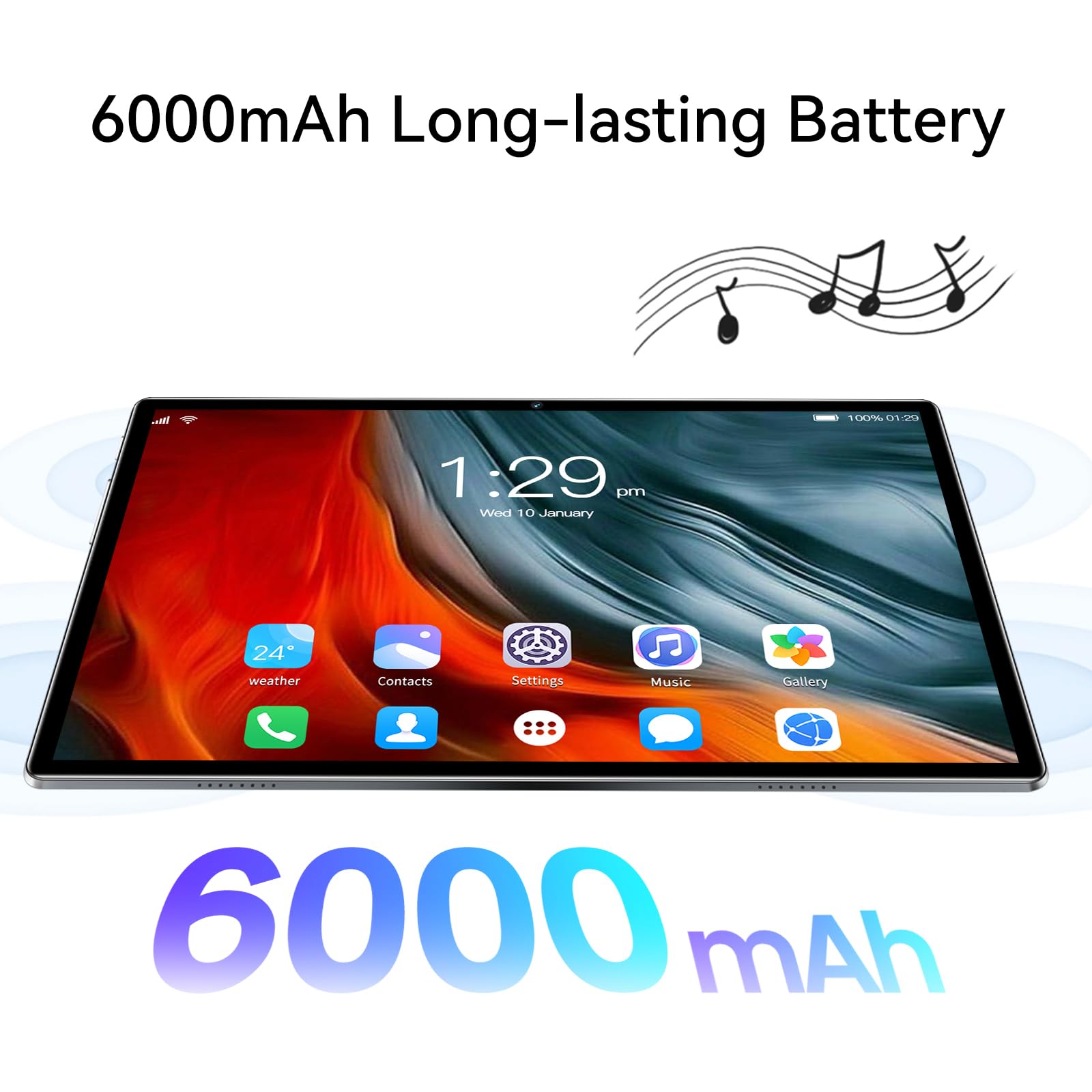 Echoamo Tablet 10 inch 2023 Android Tablets, Android 13 Tablet Octa-Core Processor 256GB Storage Tablet Computer, 8GB RAM, 24MP Camera, Long Battery Life 8000mAh(Gray)