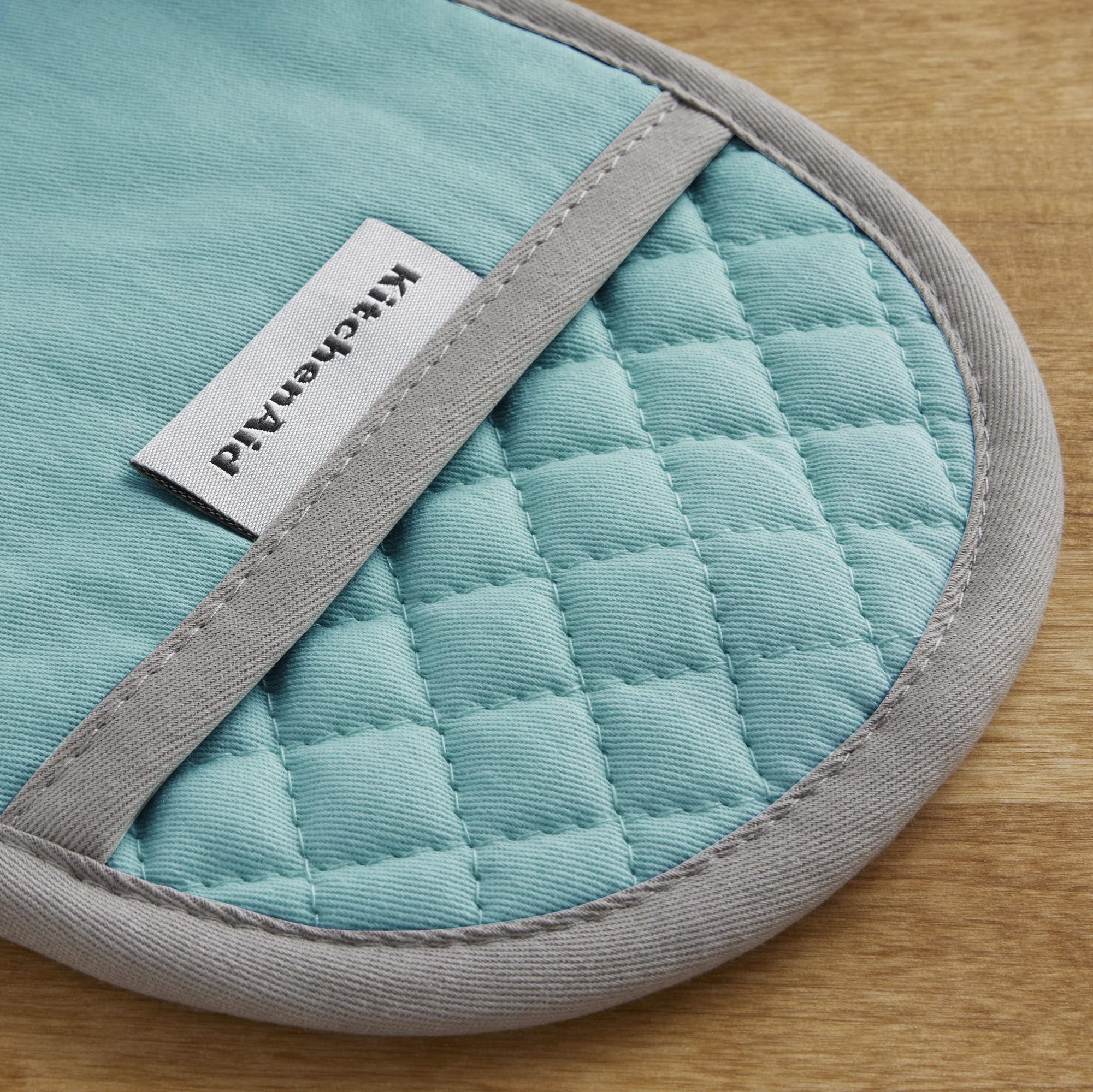 KitchenAid Asteroid Pot Holder 2-Pack Set, Aqua, 6.5"x10"