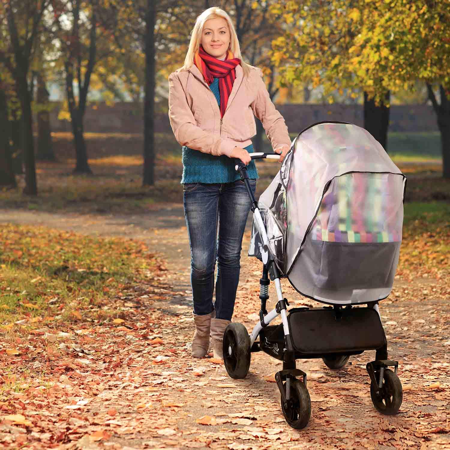 FANGSUN Universal Stroller Rain Cover, Baby Stroller Weather Shield, WaterproofâStroller Cover, Travel Umbrella Stroller Wind Dust Shield, Food Grade EVA, Eye Protect