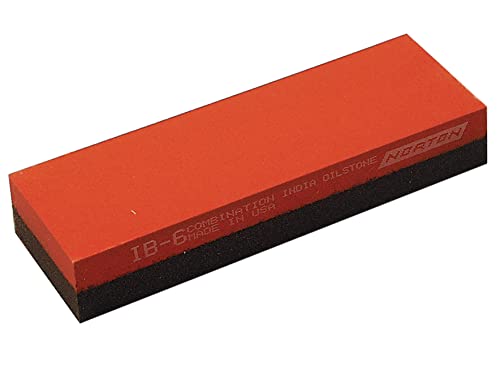 Norton Combination Grit Abrasive Benchstone, Aluminum Oxide, 6" Length x 2" Width x 1" Height