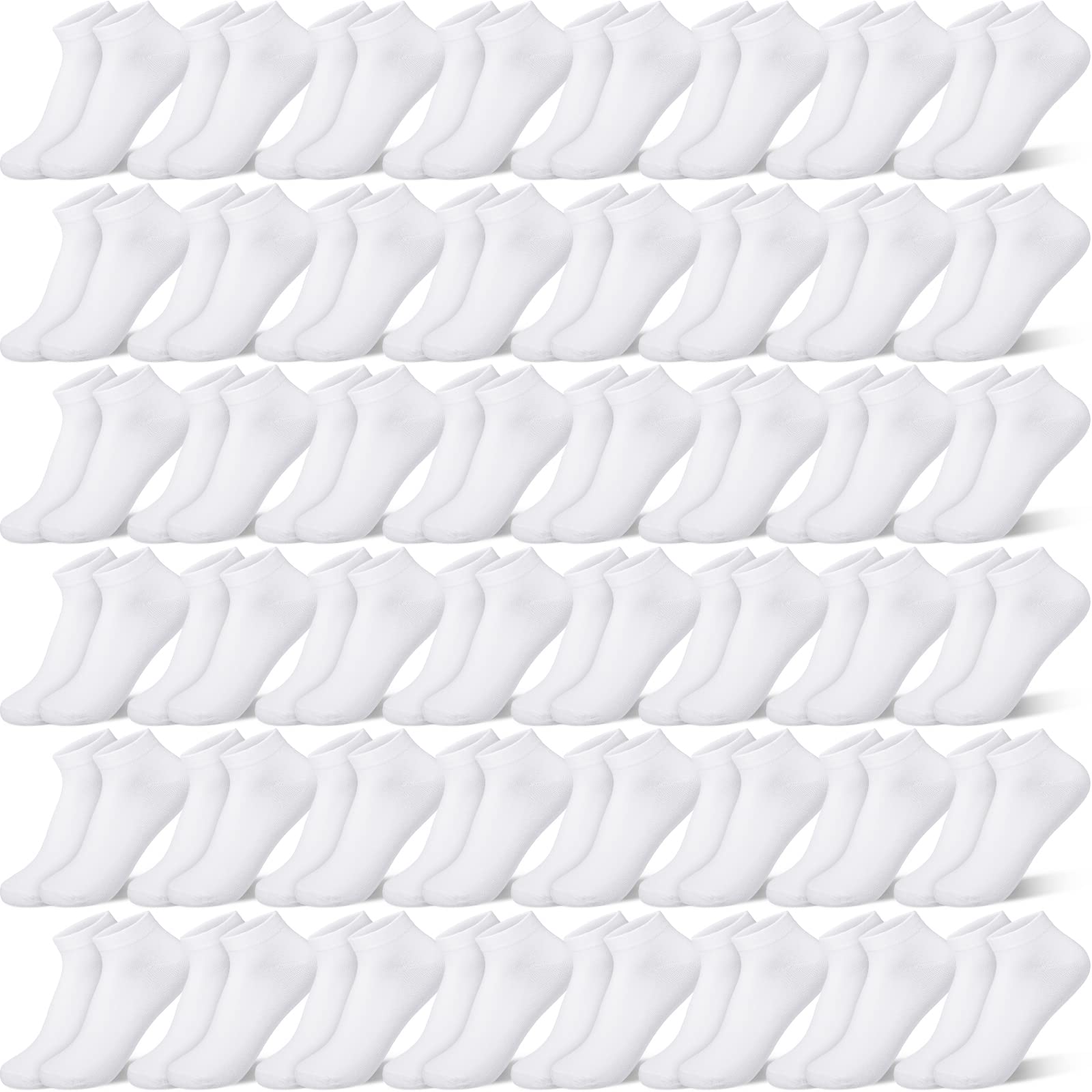 Geyoga 48 Pairs Socks Thin Low Cut Ankle Socks for Men Casual Sports Socks Comfortable Breathable Men Socks (White)