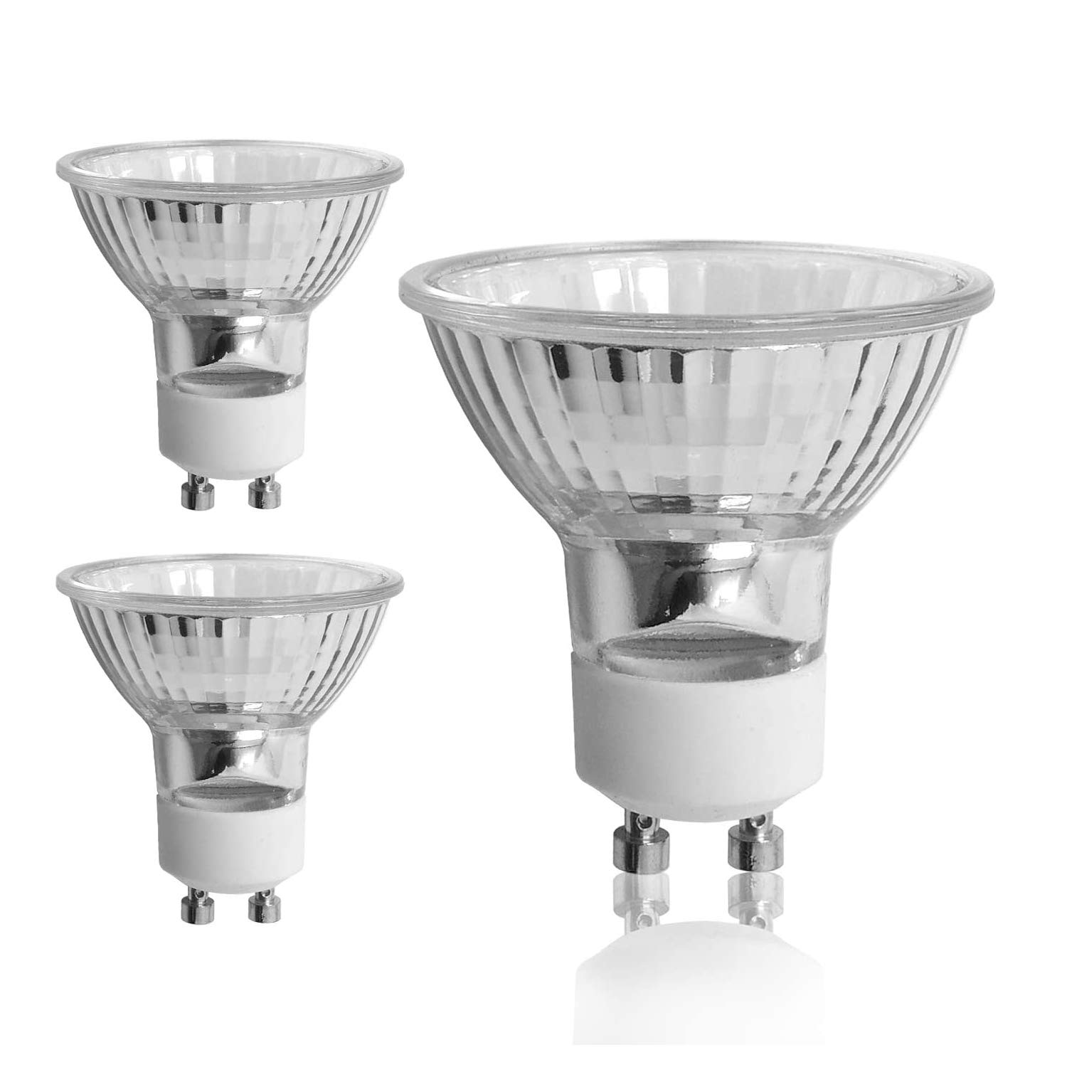 eTopLighting 3 Pack of GU10 Base Halogen Multi Purpose Bulb, 120V 20W Light Bulb, 2000 Life Hour, Clear Face Glass Cover, APLIQ628