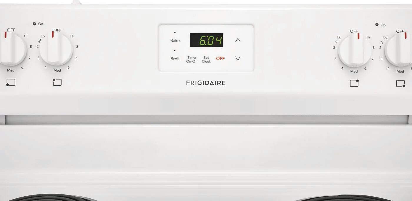 Frigidaire FCRC3012AW 30" Electric Range with 4 Coil Elements 5.3 cu. ft. Oven Capacity Store-More Storage Drawer Electronic Kitchen Timer in White