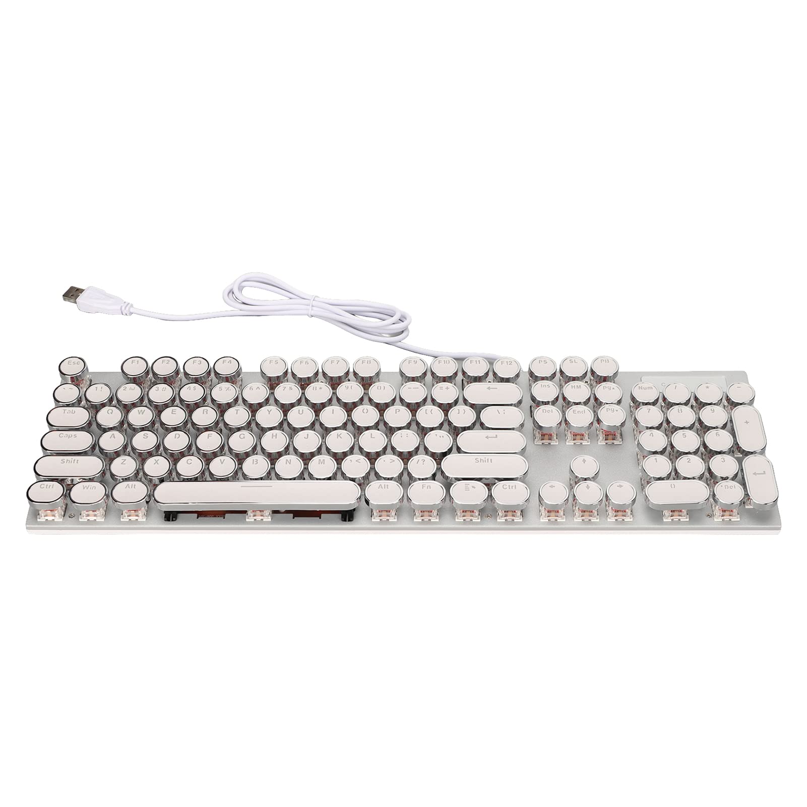 Janzoom Mechanical Gaming Keyboard Ergonomic Design 104 Keys Typewriter Style Mechanical Keyboard for Office (Red Switch)