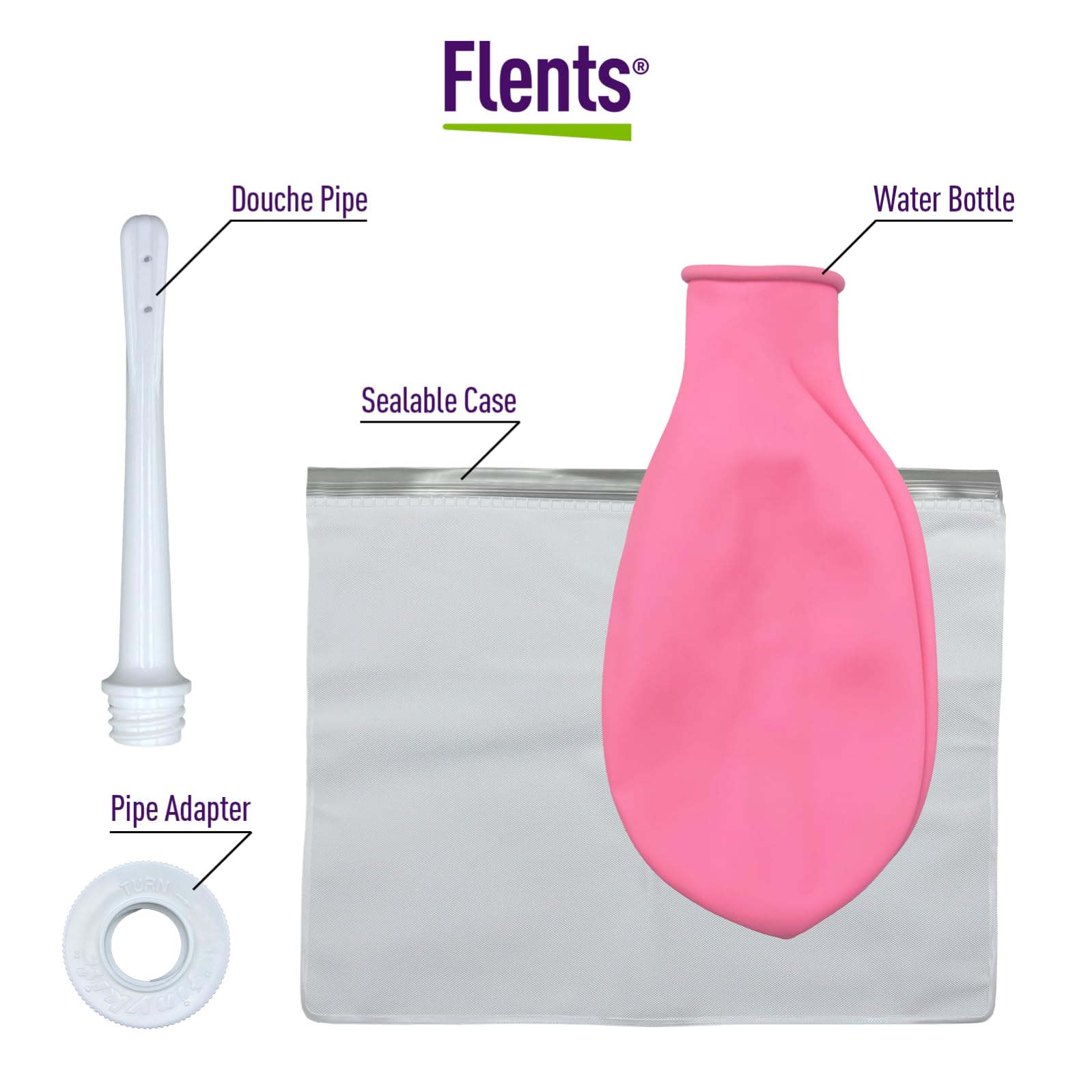 Flents Douche Kit, Compact, Reusable, Great for Travel, 16 fl oz Capacity