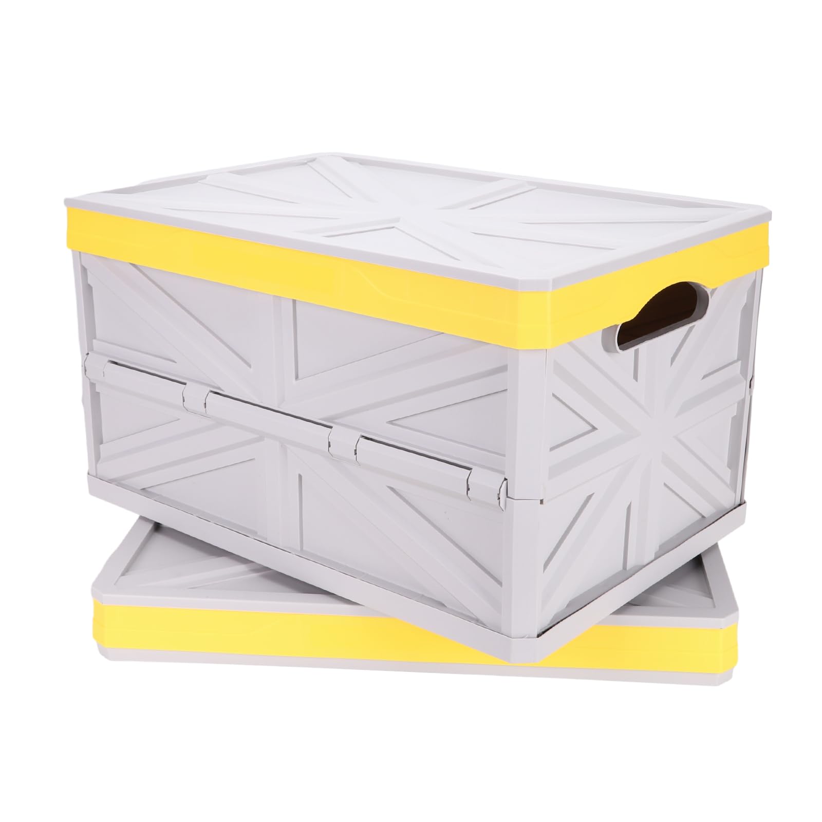 MIOKIL 55L/ Collapsible Storage Bin Durable Plastic Folding Storage Crate Plastic Tote Storage Box Container for Clothes Books,Snack, Fruits Grocery Storage Bin-Grey