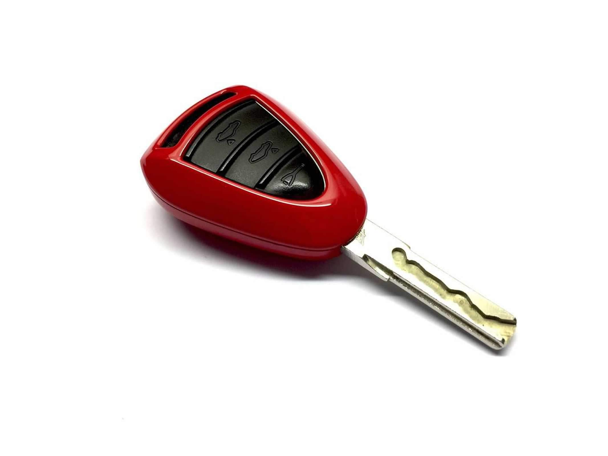 Hotsteelies Gloss Red Remote Key Shell Cover for Porsche Silver Head 997.1 987 Cayman